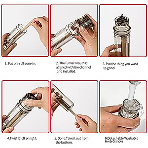 Portable Herb Spice Grinder Cone Rolling Machine Cone Case All-in-One Cone Loader Pre Roll Machine Free for 12 Pre-Roll Cones