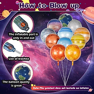 16 Pcs Galaxy Space Balloons,Space Themed Party Decorations,Solar Eclipse Balloons Rocket Spaceship Astronaut Planet Balloons Set for Kids Space Birthday Party Supplies Baby Shower Decorations