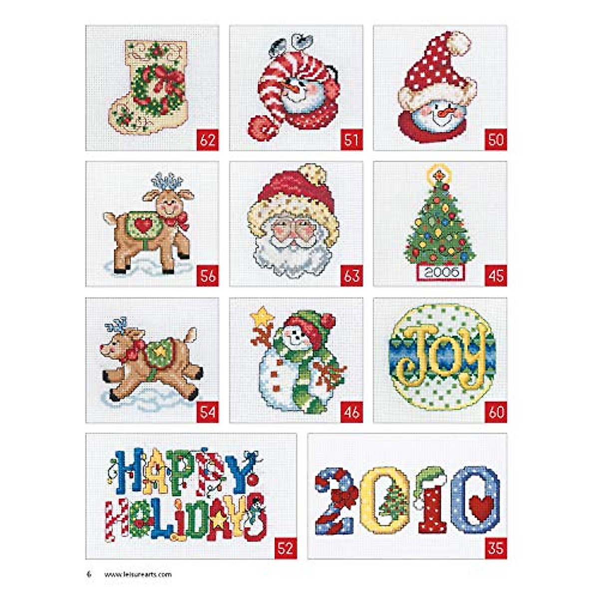 Leisure Arts XStitch Holiday OrnmntsGalorBk
