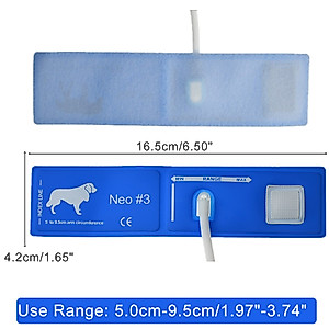 2 Pcs Veterinary Dedicated Dog Blood Pressure Cuffs Reusable Pet Sphygmomanometer Cuff Accessories - Animal Monitor Cuff Set with 2 Kinds of Interfaces (Dog)