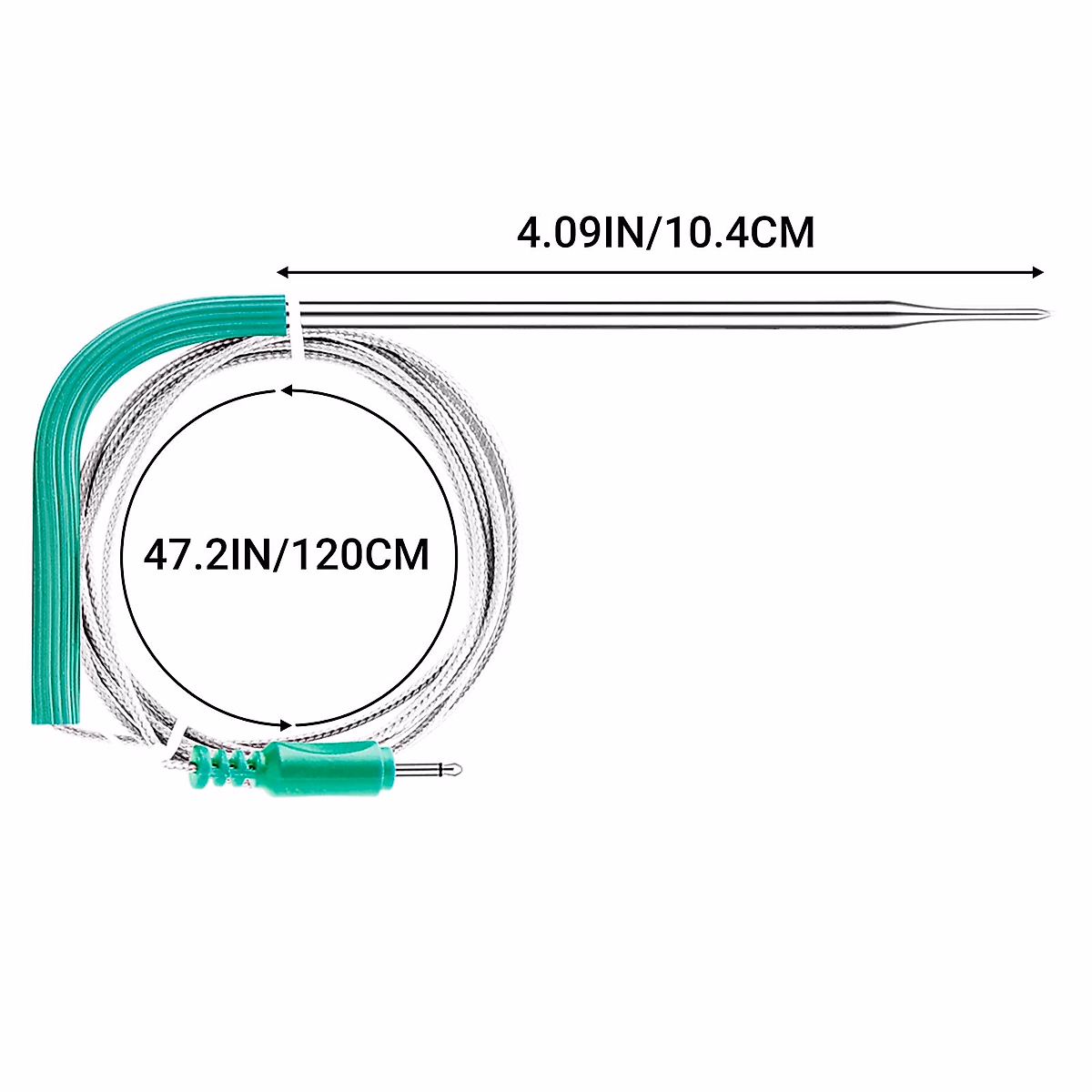 INKBIRD Grill Thermometer Replacement Colored Probes 4-Pack Set for INKBIRD Thermometer, 47 Inches Stainless Probes Only Compatible with IBBQ-4BW, IBT-24S and IBT-26S
