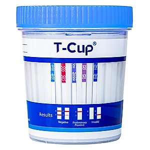 Prime Screen-5 Panel Multi Drug Urine Test Compact Cup (AMP,COC,mAMP/MET,OPI,THC) T-Cup -[10 Pack]-CDOA-254