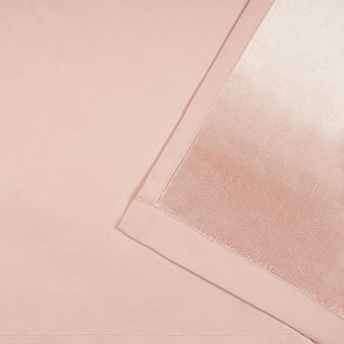 Exclusive Home Catarina Layered Solid Room Darkening Blackout and Sheer Hidden Tab/Rod Pocket Top Curtain Panel Pair, 52"x84", Rose Blush, Set of 2