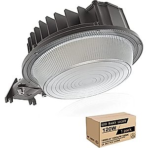 120W LED Barn Lights, 5000K Daylight LED Outdoor Lighting,18000lm UL & DLC Listed LED Area Light IP65 Waterproof Street Light for Farmhouse Barns Garage Yard Outdoor Security Lighting No Senser