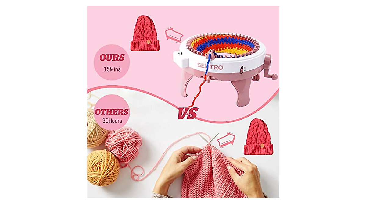 SENTRO 48 Needle Knitting Machine - Fast DIY Knitting for Scarves & More
