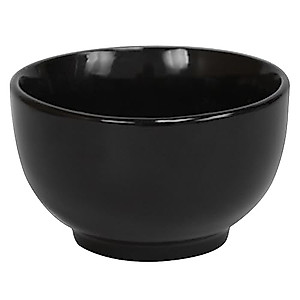 Home Basics Ceramic Cereal, 5.5", Black Creamic Bowl, 5.78" x 5.78" x 3.11"