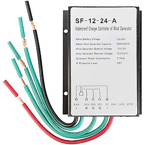 Wind Controller,12V/24V 300W/600W Waterproof Wind Turbine Generator Controller Regulator