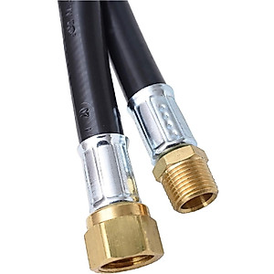 Flame King Propane Thermo Plastic Rubber Hose Assembly, 24-inch, 3/8-inch ID for RVs and Travel Trailers