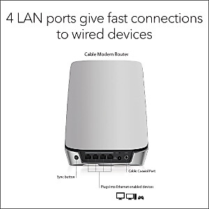 NETGEAR Orbi WiFi 6 Router with DOCSIS 3.1 Built-in Cable Modem (CBR750) – Cable Modem Router | Covers up to 2,500 sq. ft. 40+ Devices | AX4200 (Up to 4.2Gbps)