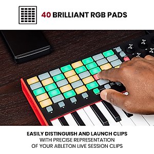 AKAI Professional APC Key 25 MK2 - 25-Key USB MIDI Keyboard Controller for Clip Launching with Ableton Live Lite, 40 RGB Pads and 8 Rotary Knobs