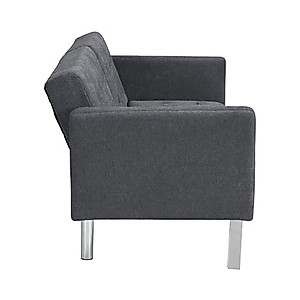 AnwickNomo Futon Sofa Bed,Recliner Couch,Convertible Folding Lounge Couch Loveseat Sleeper Sofa with Armrests, Small Love Seat for Living Room Office Reading Room,Bedroom Furniture Set (Dark Gray)