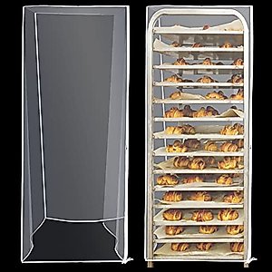 2 Pcs Bun Pan Rack Cover Bakers Rack Cover 20 Tier Sheet Pan Rack Cover for Home Kitchen Restaurant Bakery 28" L x 23" W x 61" H, Clear