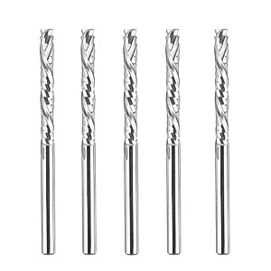 SpeTool 5Pcs Carbide Compression Router Bit Up&Down End Mills 1/8 x 1 inch Cutter for CNC Mill Machine Wookwork 3D Profile Detail Engraver Carving