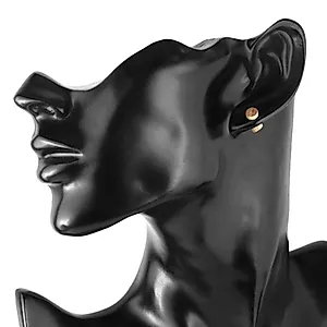 JewelrieShop Fake Plugs Wood Stud Earrings Fake Gauge Natural Wood Cheater Plugs Faux Gauges Earrings for Men Women (8-10mm, 17 Gauges)