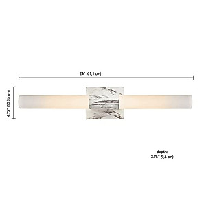 Globe Electric 51847 Edinburgh 2-Light LED Integrated Dimmable Wall Sconce Vanity Light, White Faux Marble, Frosted Acrylic Shades, 19W, 1200 Lumens
