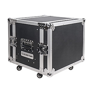 Sound Town 6U Rack Case with 2U Rack Drawer, Casters, for 19" Amps, Mixers, Microphone Receivers (STRC-6U2DR)