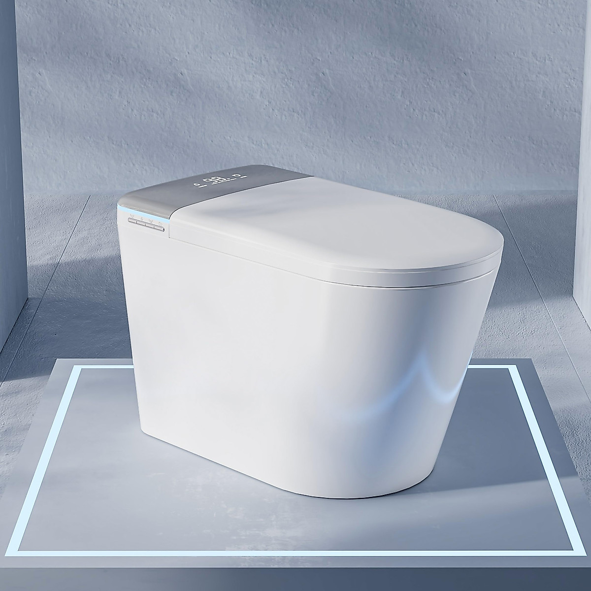 KE KING Smart Toilet with Bidet Built-in, Auto Dual Flush, Auto Open & Close Bidet Toilet with Heated Seat, Instant Warm Water, Remote Control, ADA Height Tankless Toilet