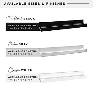 MCS Painted Picture Ledge , Black, 35 in, Set of 2