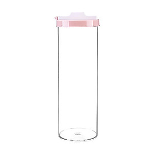 EVANEM Kitchen storage box storage jar sealed storage noodle kitchen hanging noodle storage box round pasta storage bucket pink