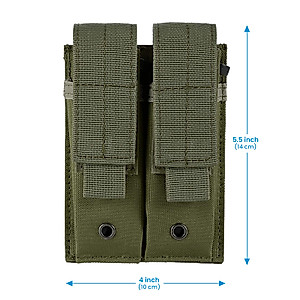 FRTKK Tactical Single/Double Pistol Mag Pouch Outdoor Molle Open-Top Magazine Pouch for Glock M1911 92F