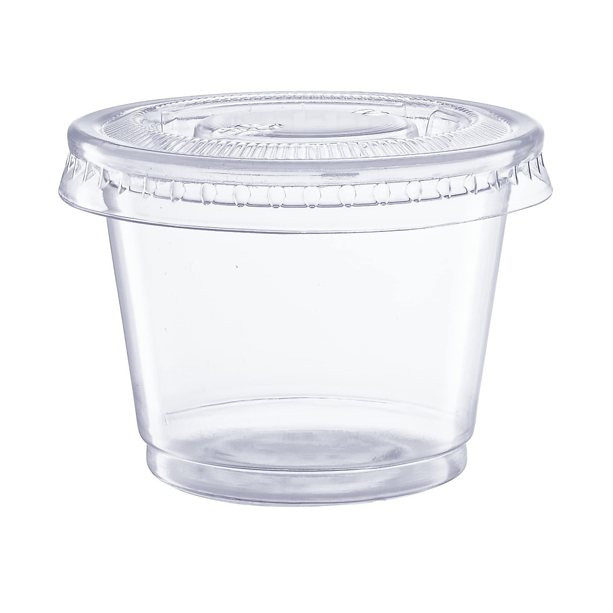 Comfy Package [200 Sets - 1 oz.] Plastic Disposable Portion Cups with Lids, Souffle Cups, Jello Cups