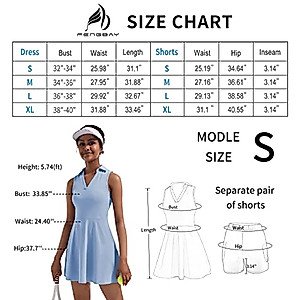 Fengbay Tennis Dress for Women,Golf Dress with Built in Shorts with 4 Pockets for Sleeveless Athletic Workout Dress