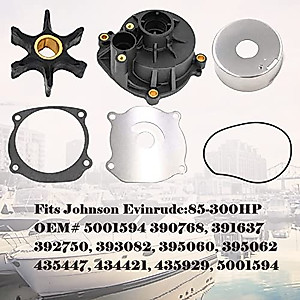 5001594 Evinrude Water Pump Kit, for Johnson Evinrude V4 V6 V8 85-300HP Outboard Motor Parts Replaces: PN 5001594 395062 434421 Sierra Marine 18-3392