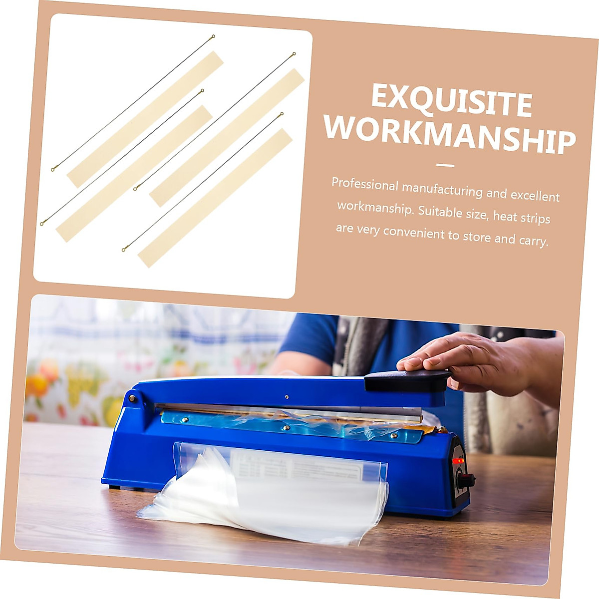 Kichvoe Sealer Replacement Element Grip 4pcs Impulse Sealer Heating Element Service Spare Repair Parts Heat Seal Strips Sealing Machine Accessory