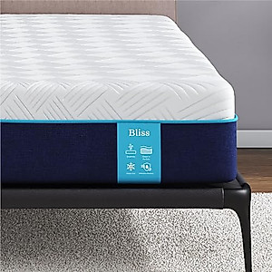 Signature Sleep Bliss 10 Inch Charcoal Cool Gel Memory Foam Mattress-in-a-Box, Medium, Certipur-US and Oeko-TEX, King