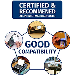 (10) Gorilla Supply Coreless Thermal Paper Roll 2 1/4 x 16, 1ply Poynt Smart Payment Terminal Receipt Printer Paper Rolls 2.25 x 16 ft, BPA Free, 10 Rolls