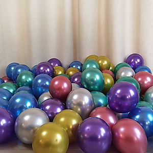 Metallic Gold Balloons for Party 100 pcs 5 inch Thick Latex Chrome balloons for Birthday Wedding Engagement Anniversary Christmas Festival Picnic or any Friends & Family Party Decorations