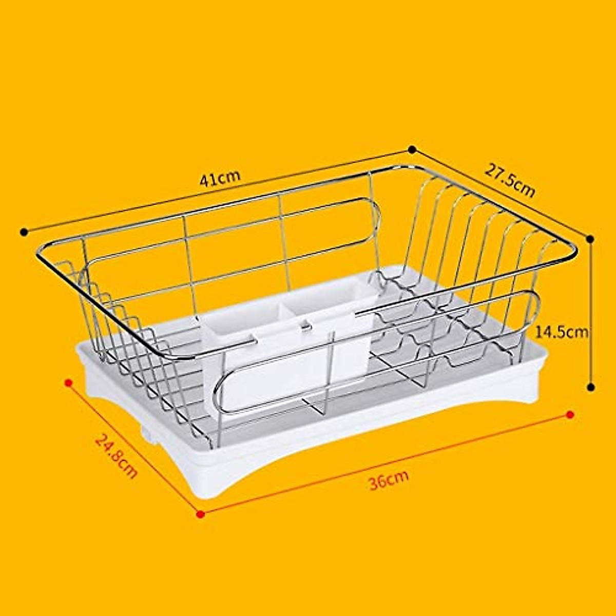 STRAW Dish Drying Rack, 304 Stainless Steel Over the Sink Dish Rack, in Sink or On Counter Dish Drainer Utensil Holder
