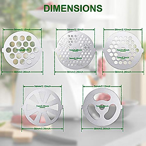 9 Pieces Meat Grinder Blades Meat Grinder Plate Discs Stainless Steel Food Grinder Accessories for Size 5 Stand Mixer and Meat Grinder