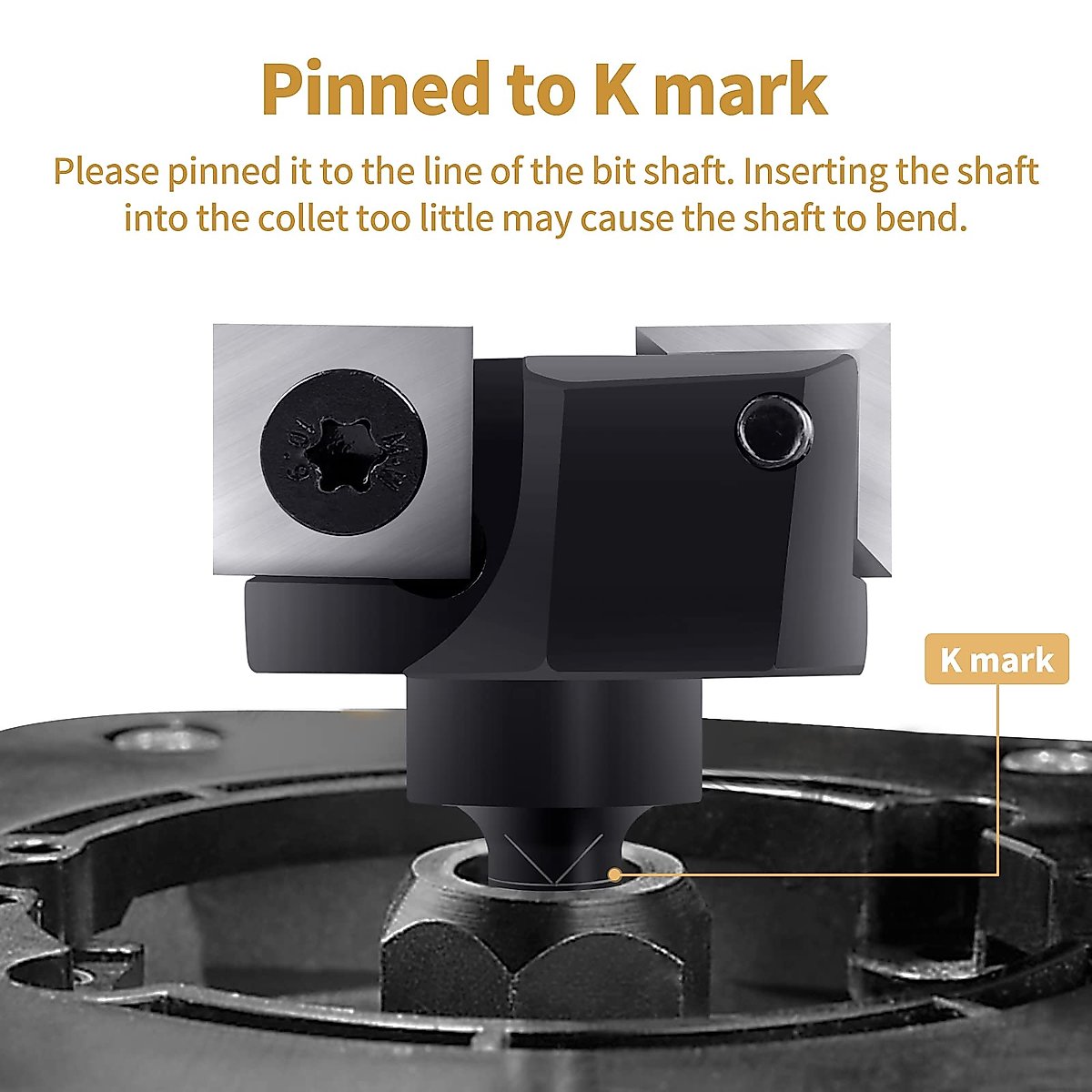 BINSTAK CNC Spoilboard Surfacing Router Bit, 1/4" Shank 1-1/4" Cutting Diameter, Carbide Insert Slab Flattening Router Bits Planing Bit