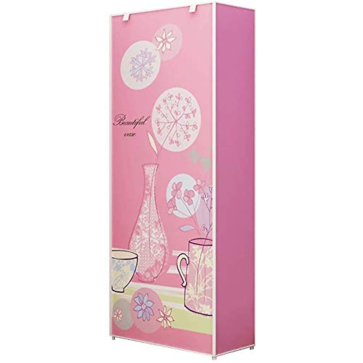 Mandorra 10 Layer 9 Grid Shoe Rack Shelf Storage Closet Organizer Cabinet Multiple Colors (Pink)