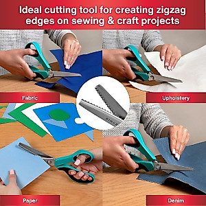 SINGER ProSeries Scissors Set - 9” Pinking Shears, 8.5” Heavy Duty Scissors & 4.5” Detail Scissors - Stainless Steel, Comfort Grip for Quilting, Dressmaking & Tailoring - Professional Cutting Tools