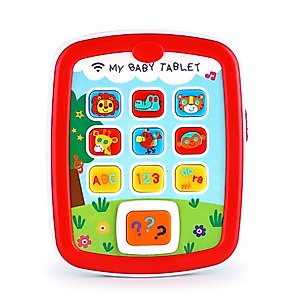 VATOS Toddler Learning Tablet for 1 Year Old, Baby Ipad for 6M -12M -18M+ with Music & Light, Travel Toy Tablet with Easy ABC Toy, Numbers & Color | My First Learning Tablet