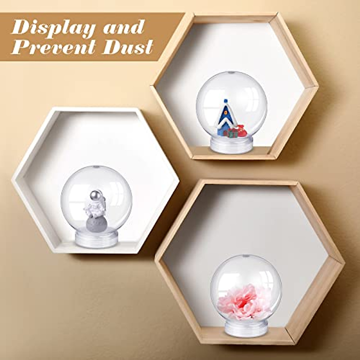 30 Pieces DIY Clear Plastic Water Globe Snow Globe 5 Inch Clear Snow Globe with Screw Off Cap for DIY Crafts Christmas Home Decoration