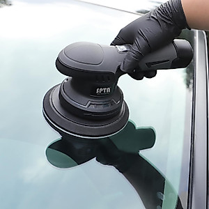 Glass Polishing Pad, SPTA 5 Pcs 5''(125mm)Car Glass Polishing Discs Microfiber Polishing Buffing Pad, Glass Scratch Removal Kit for Correct Damaged Window Cleaning Glass, Removing Stubborn Waterspots