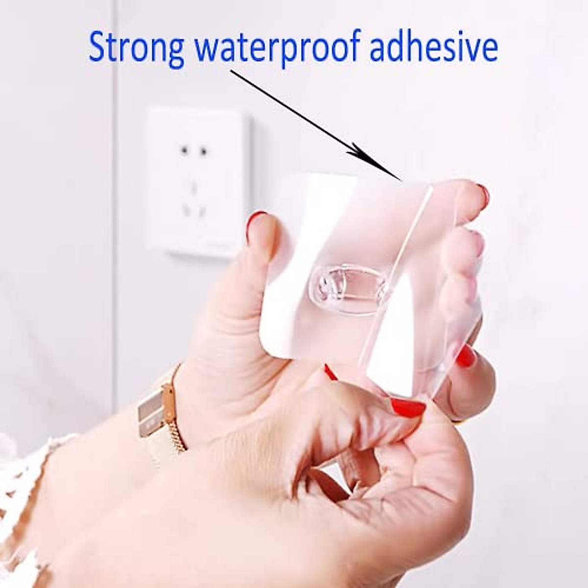 5 Pcs Transparent Plastic Razor Holder,Self Adhesive Bathroom Razor Holder,Comes with Strong Waterproof Adhesive,Bathroom Plastic Razor Holder,Suitable for Shavers,Towels,Plugs,Bathroom Amenities