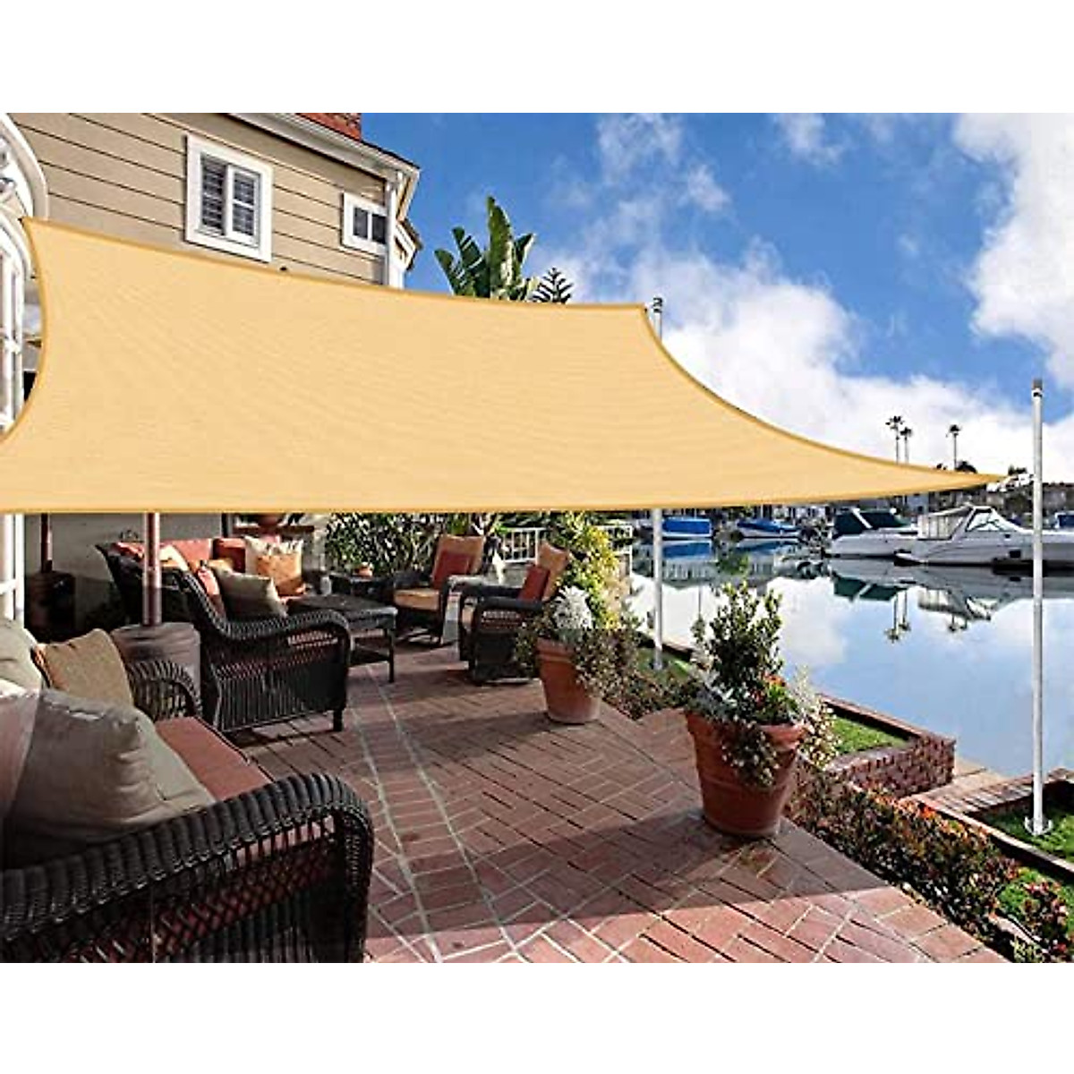 AFXOBO Garden Shade Sail Plant Greenhouse Knitted Yellow Covered Sunscreen Net 6.56x13.12 FT