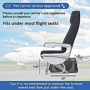 PROKEI Pet Carrier with Wheels for Cat Dog,Airline Approved Telescopic Handle Pet Travel Carrier Bag,Trolley Kennels Rolling for Small Medium Animals Kitten Puppy