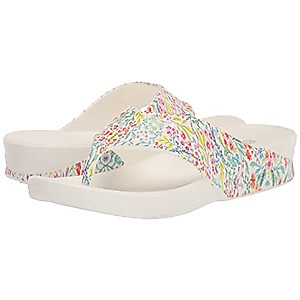 BZees Womens Villa Print Thong White Floral 9 M