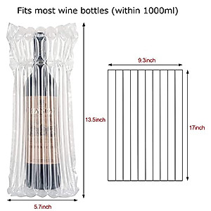 LIVEBAY 50 Packs Wine Bottle Protector, Inflatable Bags for Wine, Glass bottle protection, Inflatable Air Column Cushion Bags with Pump for Safe Transportation of Glass Bottles in Airplane Cushioning