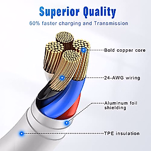 iPhone Fast Charging Cable [Apple MFi Certified] 3-Pack 3FT Lightning to USB Cable iPhone Charger Cord Compatible with iPhone 14 13 12 11 Pro Max XR XS X 8 7 6 Plus SE iPad and More 3FT