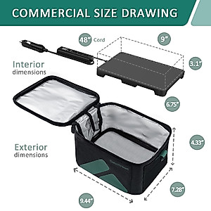 SabotHeat Smart Portable Oven for Car - 3 Adjustable Heat Levels & Timer Fast Heating Portable Food Warmer Lunch Box with for Reheating & Cooking, Lunch Box Warmer for Work, Trip, Camping