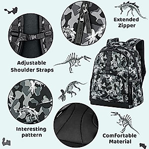 Choco Mocha 15inch Dinosaur Backpack + Lunch Bag