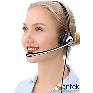 Phone Headset 2.5mm with Microphone Noise Cancelling & Volume Controls, Telephone Headphone Compatible with Panasonic Dect 6.0 Phones, Comfort-Fit Telephone Headset for AT&T Vtech Cordless Phones