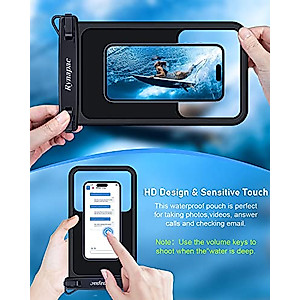 [Up to 10"] Large Waterproof Phone Pouch Bag - 2Pack, Waterproof Case Compatible with iPhone 14 Pro Max/13/12/11/XR/X/SE/8/7,Galaxy S22/S21 Google, IPX8 Cellphone Dry Bag Vacation Essentials Black