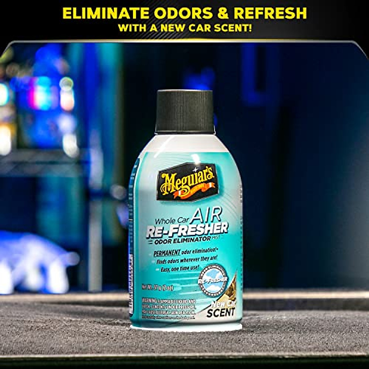 Meguiar's G16402 Whole Car Air Re-Fresher Odor Eliminator Mist, New Car Scent, 2 Fluid Ounces